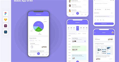 Task And Work Management Mobile App Ui Kit Graphic Templates Envato