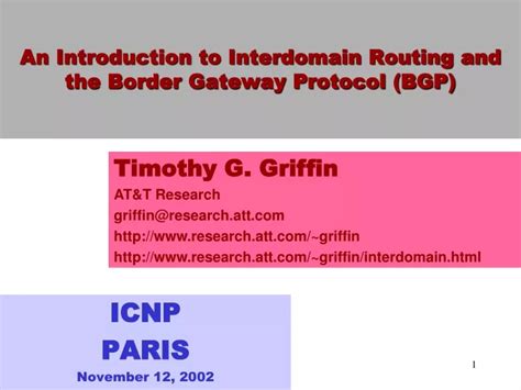 PPT An Introduction To Interdomain Routing And The Border Gateway Protocol BGP PowerPoint
