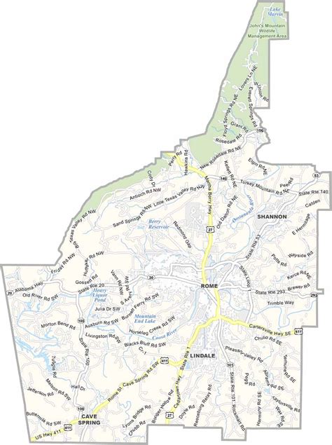 Floyd County Map Georgia Us County Maps