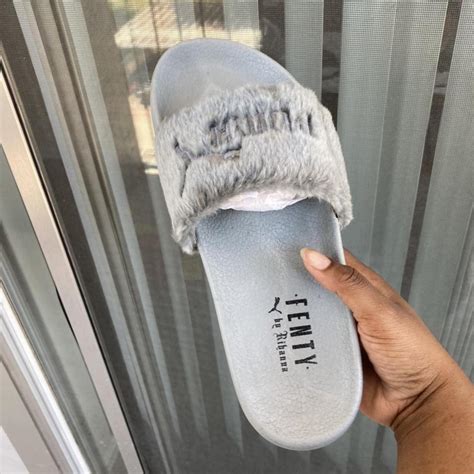 Savage X Fenty Women S Grey Slides Depop