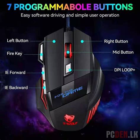 T Wolf M1 Wired Rgb Gaming Mouse Pc Den