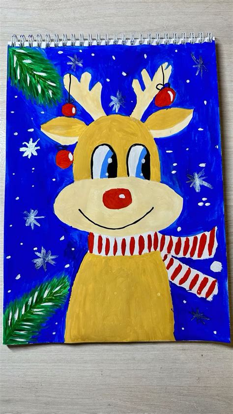 Новогодний рисунок Рождественские картины Детские рисунки Рисунок