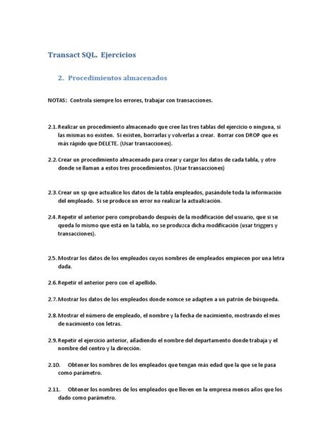 Practica 1 Sql Procedimientos Almacenados Pdf Pdf