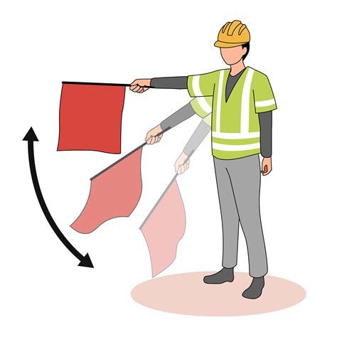 Flagger Signaling With A Red Flag Evergreen Safety Council
