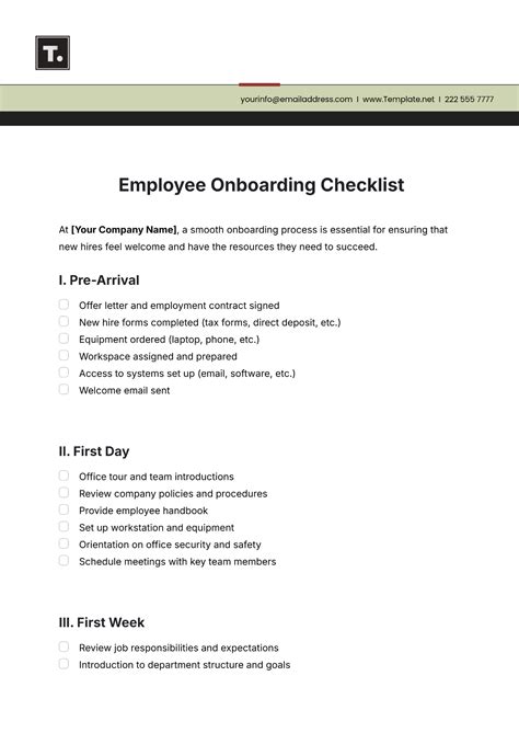 Free New Employee Checklist Templates Editable And Printable