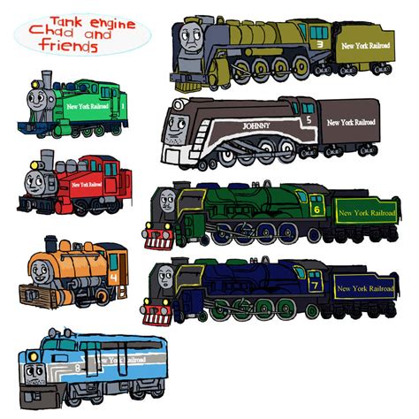 Tank Engine Chad And Friends Redesigns By Artofwak On Deviantart