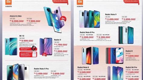 Harga Terbaru Hp Xiaomi Agustus Di Erafone Redmi Note Pro Note Pro Poco F Pro Dan