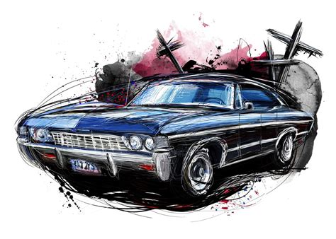 1967 Chevrolet Impala Poster By Lech Tristen Displate