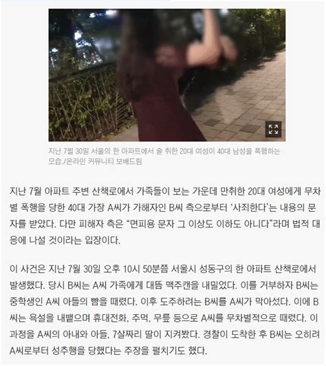 40대 가장 폭행 만취녀 합의금3천만원 제시