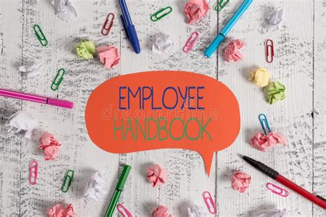 Handwriting Text Employee Handbook Concept Meaning Document That Contains An Operating