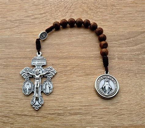 Pocket Rosary Pardon Cross One Decade Rosary Wood Pocket Rosary