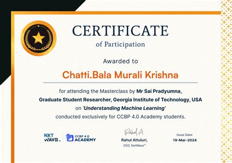 Nxtwave Ccbp Ccbpian Machinelearning Fullstackdevelopment Chattibala Murali Krishna
