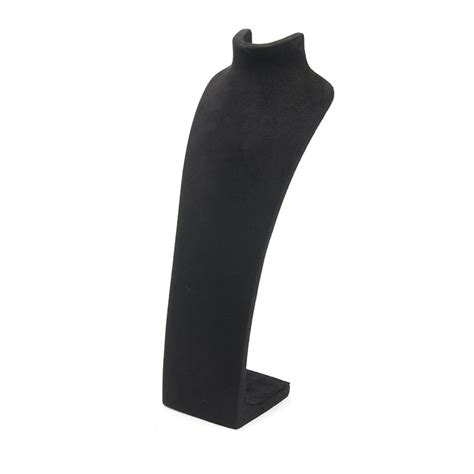 Extra Large Black Suede Neck Display Stand Tjdc