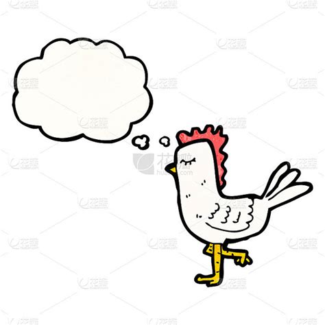 卡通鸡与思想泡泡
