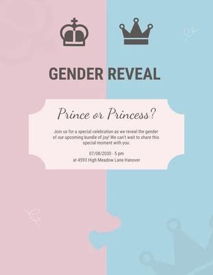 Plantillas de Invitación a la Revelación de Sexo Venngage