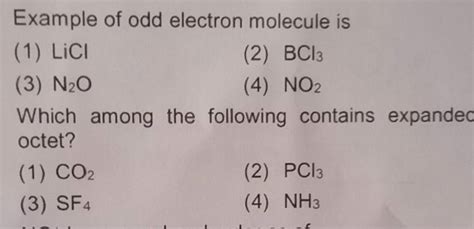Example Of Odd Electron Molecule Is Filo