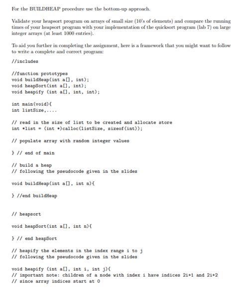 Solved For The Buildheap Procedure Use The Bottom Up Chegg