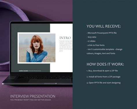 Job Interview Presentation Template Powerpoint Elegant Etsy