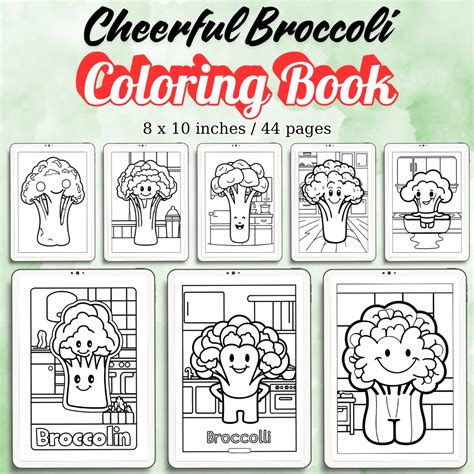Cheerful Broccoli Coloring Pages Sheets Of Cheerful Broccoli