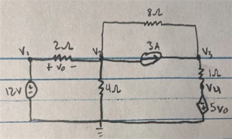 Solved Slove The Circuit Using Node Voltage Analysis Write Chegg