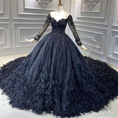Black Tulle Ballgown Bridal Wedding Gown Dress Gothic Goth Etsy