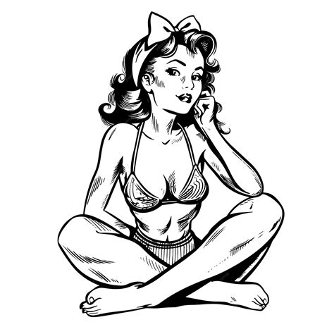 Pin Up Girl Silhouette Vector Premium Ai Generated Vector