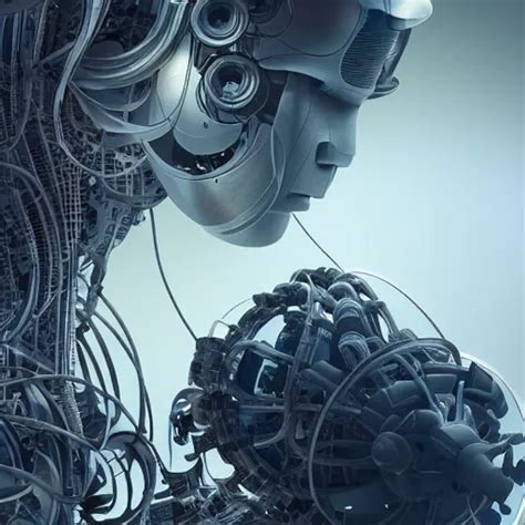 Biometric Humanoid Robot Intricate Detail Mechanical Stable