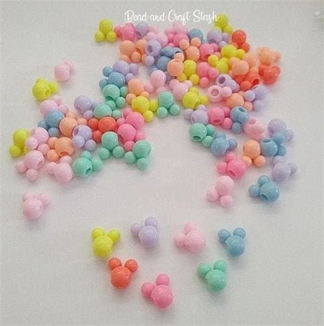 8mm Mouse Head Beads Pastel Beads Mickey Beads Pastel Etsy