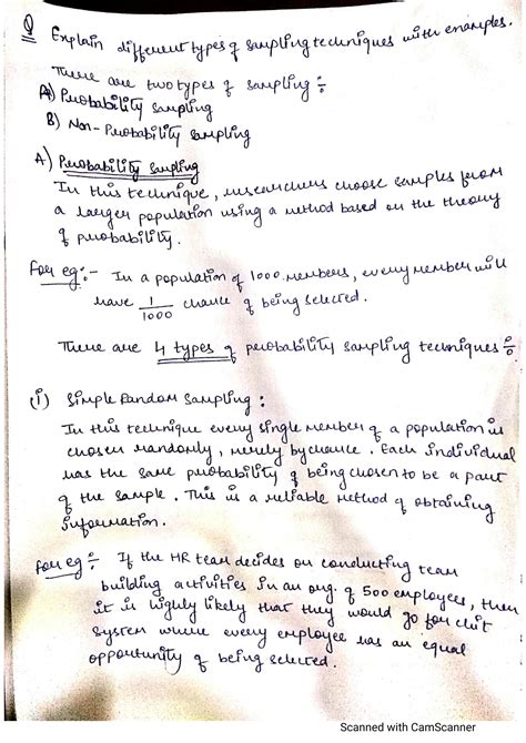SOLUTION: Statistics Sampling Techniques with examples - Studypool