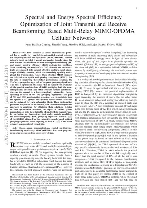 Pdf Spectral And Energy Spectral Efficiency Optimization Of Joint