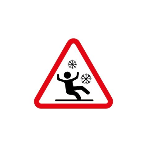 Premium Vector Slippery Ice Sign Icon Set Caution For Icecovered