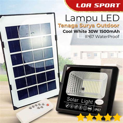 Jual Lampu Sorot Panel Surya Otomatis 30 Watt 100 LED Crystaline Solar