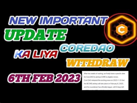 Satoshi Core Mainnet Launch Date Satoshi Core Mining Update CoreDao YouTube