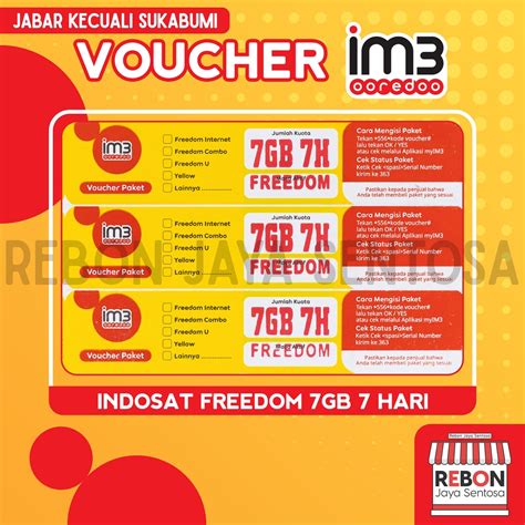 Jual Voucher Indosat 7 GB 7 Hari Shopee Indonesia