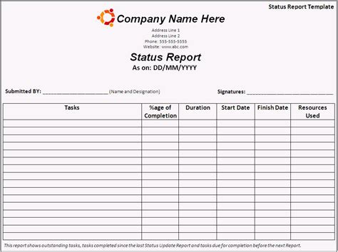 Status Report Template Free Word TemplatesFree Word Templates