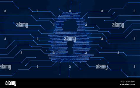 Safety Technology Concept Closed Padlock Stylized Built Of Binary