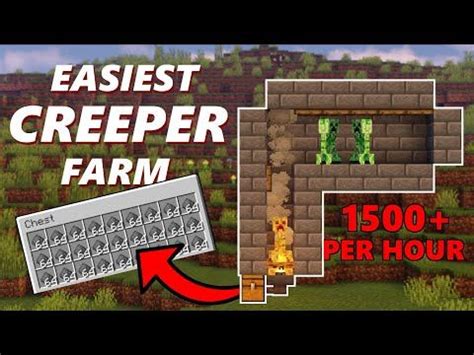 Minecraft S New EASIEST Creeper Farm Gunpowder Per Hour