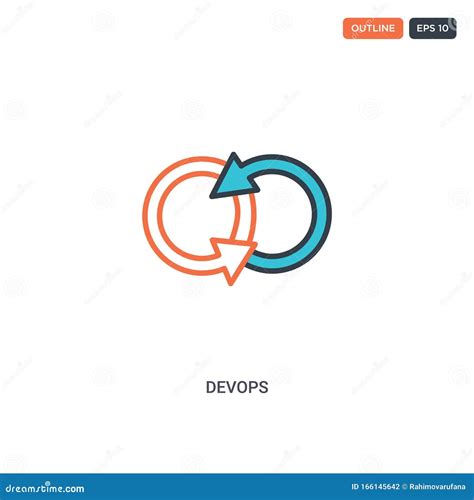 2 Color Devops Concept Line Vector Icon Isolated Two Colored Devops