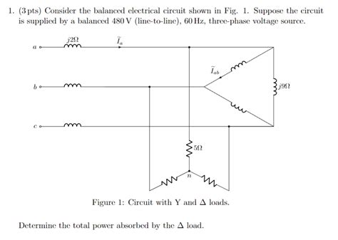 Solved Pts Consider The Balanced Electrical Circuit Chegg