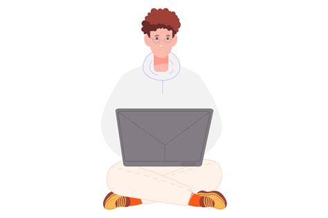 man in lotus pose working on laptop fre graphic by smartstartstocker