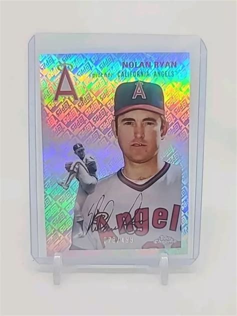 NOLAN RYAN Topps chrome platine anniversaire Topps réfracteur de logo EUR