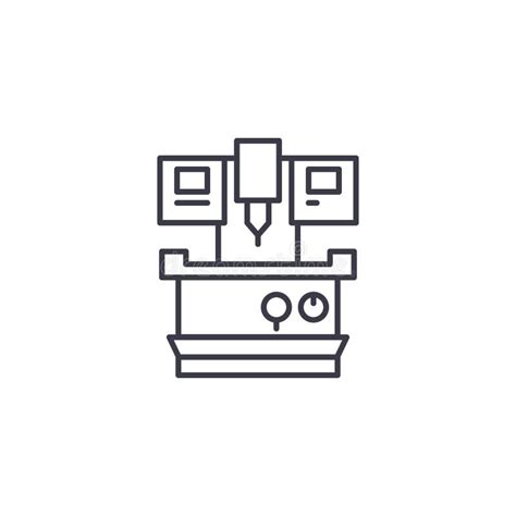 Industrial Machine Tool Linear Icon Concept Industrial Machine Tool Line Vector Sign Symbol