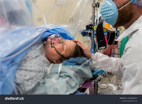 Dad Strokes Wifes Head On Operating Stock Photo Shutterstock