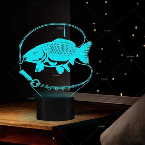 Lampe Illusion D Veilleuse Led Brocade Carp Couleur Changement Cadeau Pour Les Amoureux De La