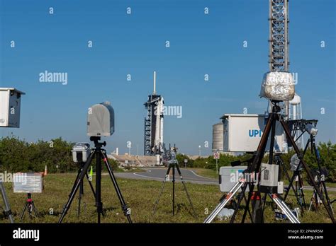 Spacex Falcon 9 Rocket With Crew Dragon Capsule With Remote Cameras In