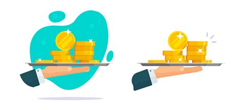 돈 제공 손 아이콘 벡터 또는 접시에 현금 금을 들고 남자 사람 서브 플랫 만화 일러스트 클립 아트 급여 지급 거래 받거나 받다