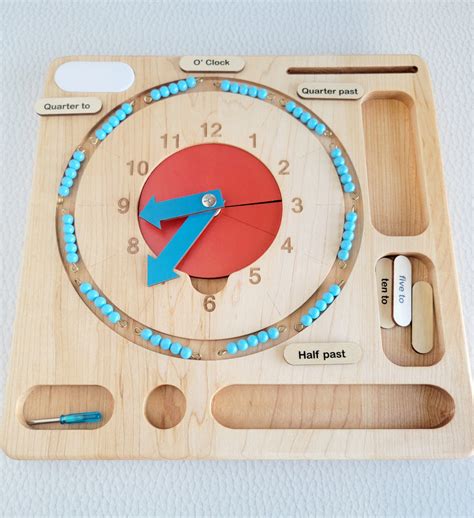 Interactive Montessori Teaching Clock Master Time Fractions And Skip