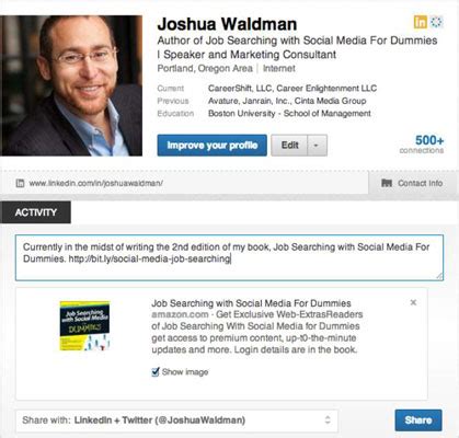 Update Your Linkedin Status When Networking For A Job Search Dummies