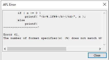 Error Occurs Even Though No Sign In The Codes File S Symbol S Name Afl Programming
