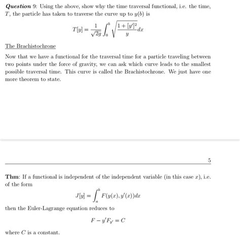 Solved Question 10 Use The Theorem Above To Show Why The